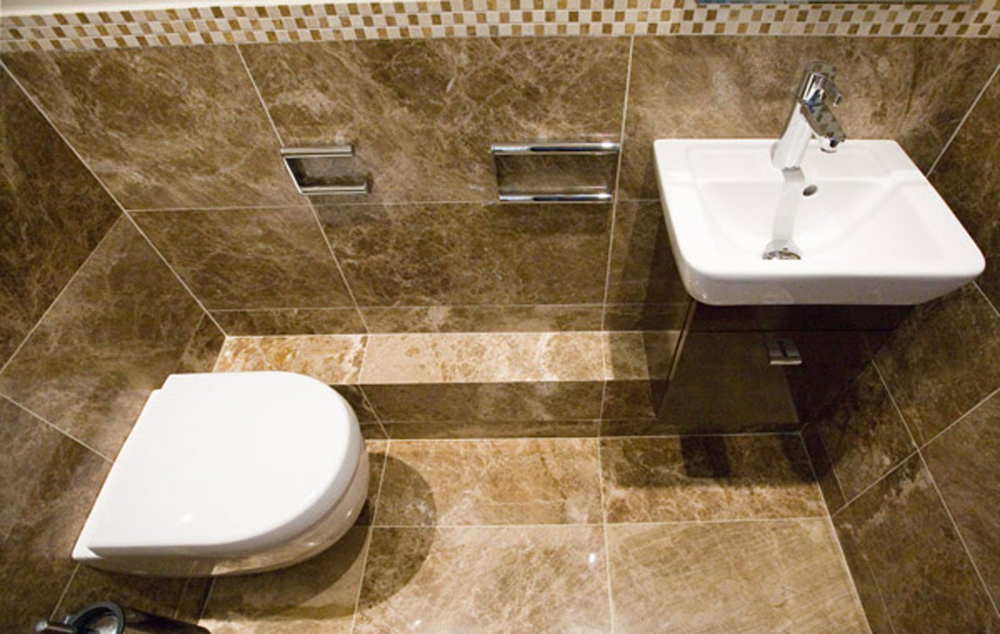 Marble Downstairs WC | Phoenix Plumbing and Heating